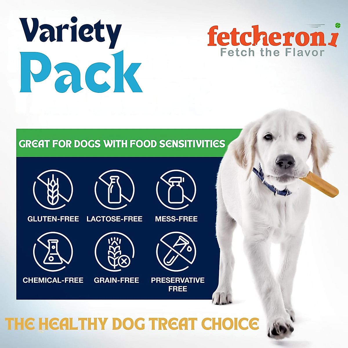 FETCHERONI Dog Treat Variety Box - Variety Box Consists of 5 Pig Ears, 3 Yak Cheese Chews, 3 Bully Sticks, 2 Cow Ears, and 1 Dog Bone - Long Last Dog Chew Treats - All Treats are 100% Natural