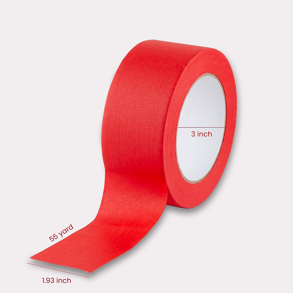 Lichamp Wide Red Painters Tape 2 inches, 1pc Medium Adhesive Red Masking Tape, 1.95 inches x 55 Yards