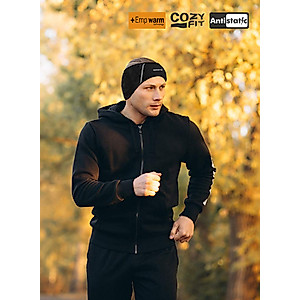 EMPIRELION Original Luxurious Plush Fleece Headband, Soft Running Ear Warmer Forehead Windproof Protection Reflective Gear Charcoal