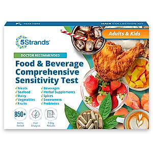 Comprehensive Food & Beverage Sensitivity Test Kit for Adults & Kids, 854 Items Tested, at-Home Intolerance Testing, Hair Analysis, Results in 5 Days
