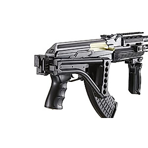 Realstic DE Airsoft AK-47 AEG Rifle Side Folding Stock with Battery & Charger, Black