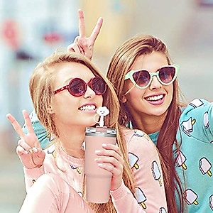 AIERSA Straw Cover for Stanley Cup,4Pcs Cloud Straw Covers Compatible with Stanley 30&40 Oz Tumbler with Handle,Silicone Straw Topper for Stanley Cups Accessories