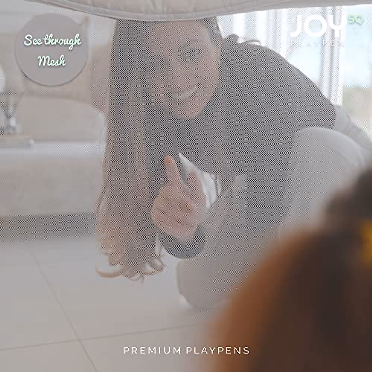 Venture All Stars Joy Square Baby Playpen - Compact Collapsable Playpen with Fitted Floor Mat - Strong and Durable Play Pen Grey