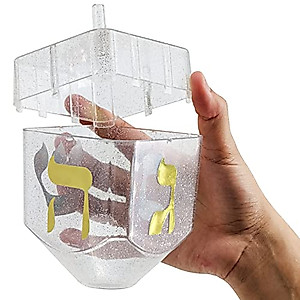 Jumbo Hanukkah Fillable Dreidel, Stands Straight on Table, Can Be Filled with Hanukkah Gelt Or Hanukkah Chocolate (Single)