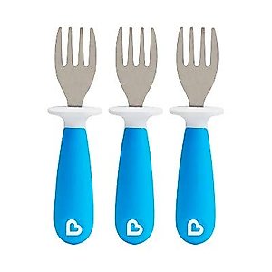 Munchkin Raise Toddler Fork Set, Blue 3 Piece Set