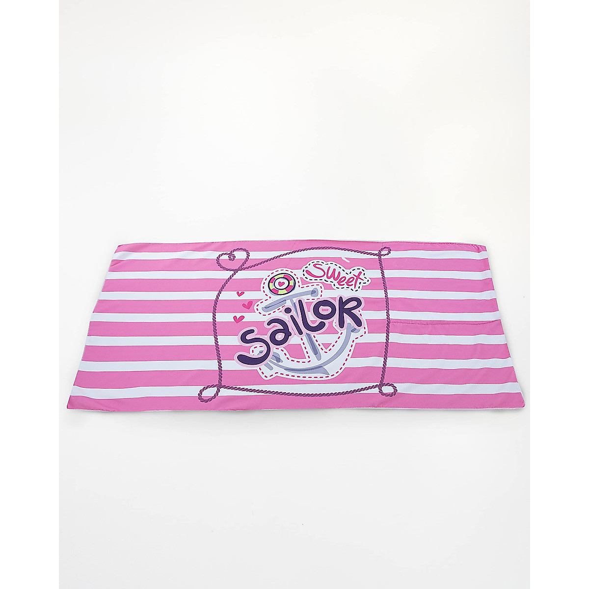 Funky Junque Two in One Beach Towel & Backpack: Sailor w/ Anchor - Pink Large