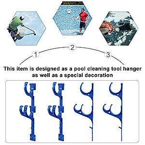 YARNOW Vacuum Stand 4pcs Pool Pole Hose Hanger Wall Hooks for Telescopic Poles Skimmers Leaf Rakes Nets Brushes Vacuum Garden Tools Swimming Pool Accessories Cleaning Tool