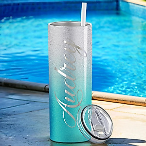Personalized Skinny 20 oz with Lid Arctic Splash Customized Laser Engraved Cup Gift Stainless Steel Vacuum Insulated Mug