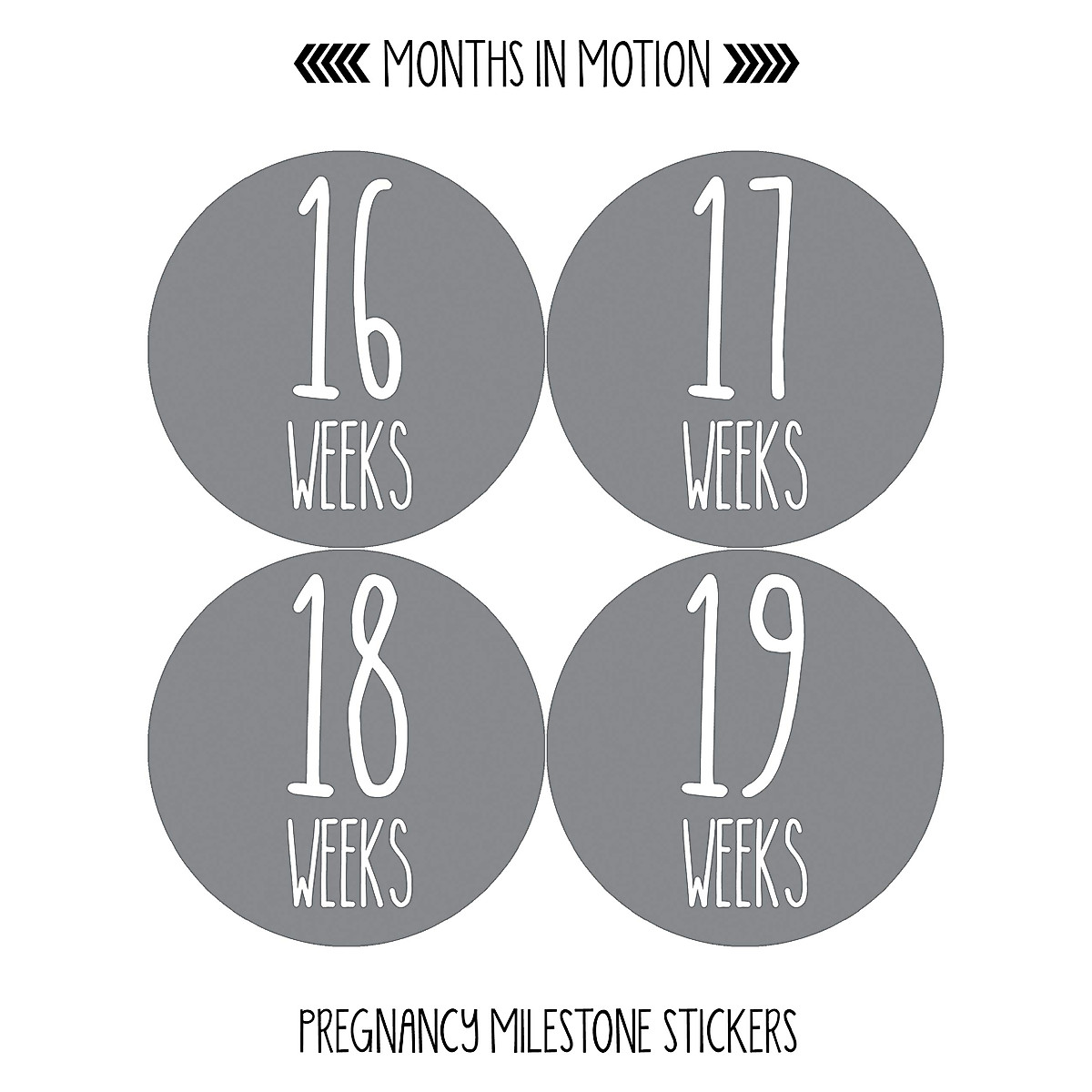 Months In Motion Weekly Pregnancy Growth Sticker | Week to Week Pregnant Expecting Photo Prop | Maternity Keepsake | Baby Bump | Weekly Stickers Photo (Set of 36 Stickers)