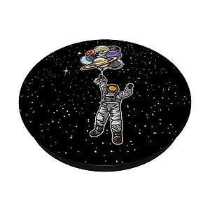 Astronaut With Balloons That Are Planets - Spaceman Galaxy PopSockets Swappable PopGrip