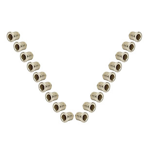 Bnineteenteam 18 Pcs Brass Guitar Through Body Strings Ferrules for Electric Guitar