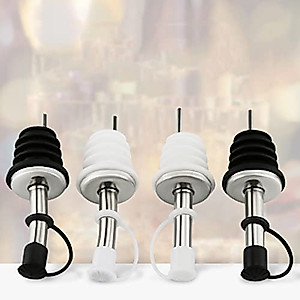 BESTonZON 8pcs Stainless Cover Bottles Pourers Liquor Syrup Pours for or Xmas Bottle Covers with Supplies Wine Steel Caps Pour Festive Vinegar Oil Siamese Spout Cork Spouts Design