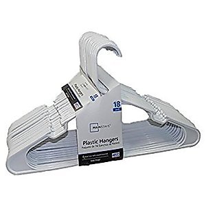 MAINSTAYS Standard Plastic Hangers, White. 36 Hangers