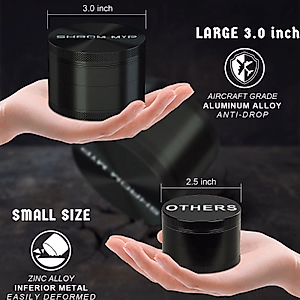 SKROM MYP Spice Grinder 3.0 Inch Aluminum Black