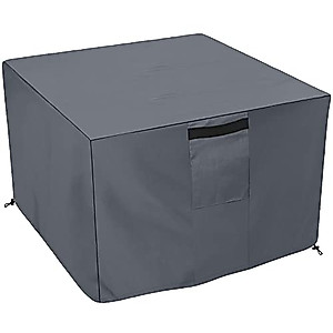 Dalema 32 Inch Square Outdoor Table Cover,100% Waterproof Heavy Duty Patio Square Fire Pit Cover,Outside Furniture Protector Covers For Square Table/Fire Pit(32" x 32" x 24",Grey).