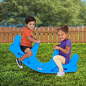 Simplay3 Rock and Roll Teeter Totter Seesaw - Rocking Fun for Two Toddlers or Kids - Sapphire, Made in USA