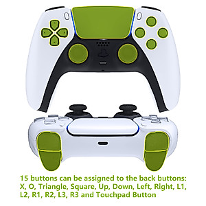 eXtremeRate Silver Real Metal Buttons (RMB) Version RISE4 Remap Kit for PS5 Controller BDM-010 020 w/Gray Rubberized Grip White Redesigned Back Shell, Upgrade Board, 4 Back Buttons for PS5 Controller