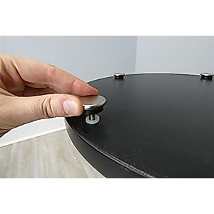 Shepherd Hardware 9451 1-1/4-Inch Threaded Stem Furniture Glides, 1/4-Inch Stem Diameter, Metal Base with Rubber Cushion, 4-Pack,Silver