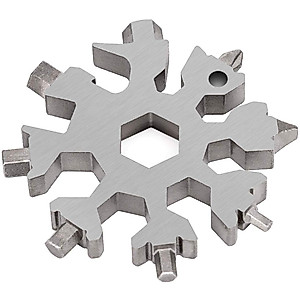 18-in-1 Snowflake Multitool, Stainless Steel Snowflake tool Bottle Opener, Snowflake Multi Tool Cool Gadgets Stocking Stuffers for Men, Christmas Gifts for Men, Dads, Husbands.(Silver)