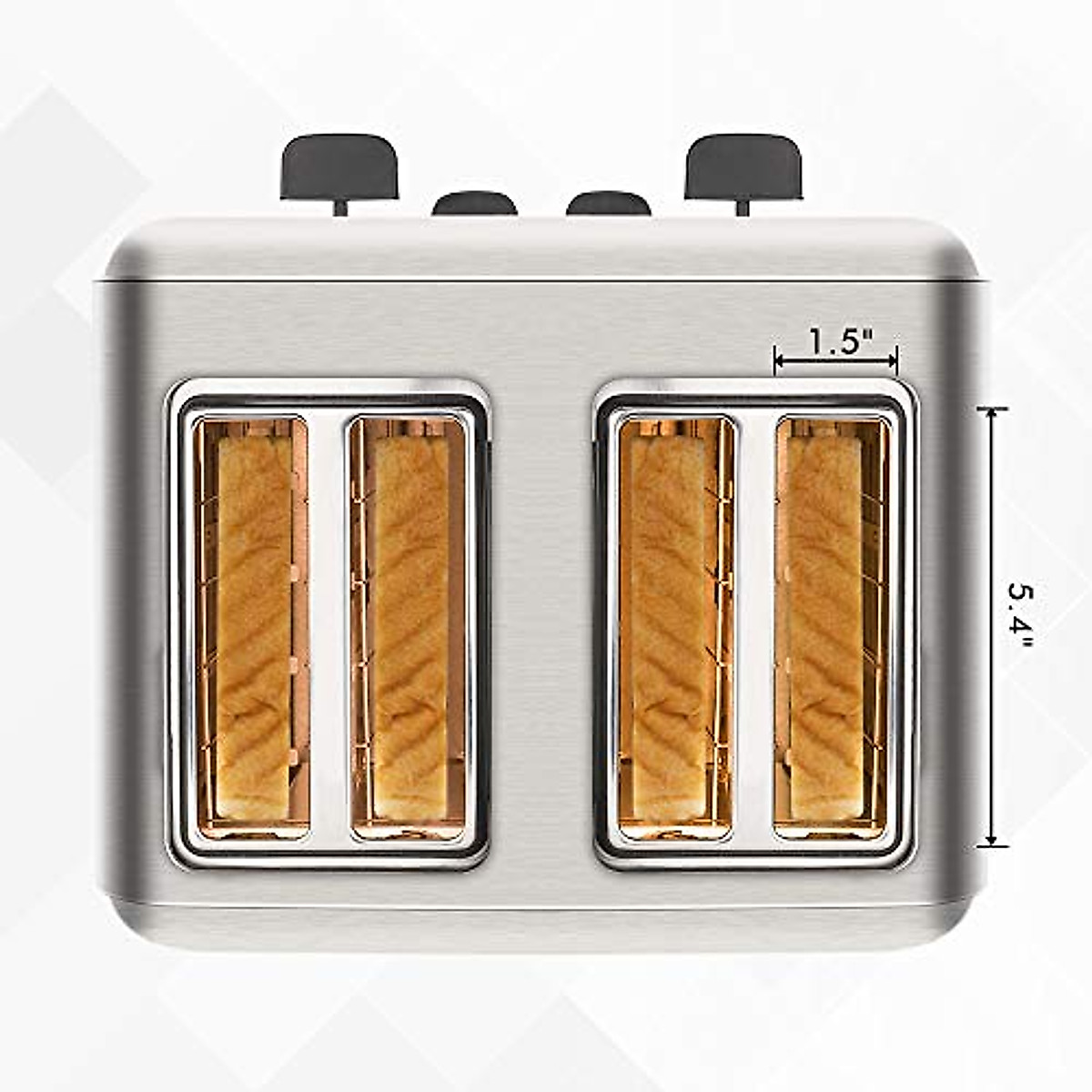 Schloß 4 Slice Toaster, Extra Wide Slot for Bread, Stainless Steel, 6 Shade Settings, Bagel/Defrost/Cancel with Removal Crumb Tray (30222)