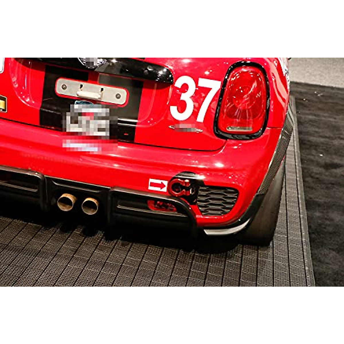 iJDMTOY Red Track Racing Style Tow Hook Ring Compatible with Mini Cooper (Gen1 R50 R51 R52 R53 R55 Gen2 R56 R57 R58 R59), Made of Lightweight Aluminum