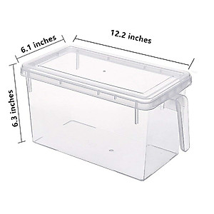 MineSign Plastic Storage Containers Square (Set of 4) And Handle Food Storage Organizer Boxes with Lids (Set of 2 Organizers with Lid and 6 Removable Bins)