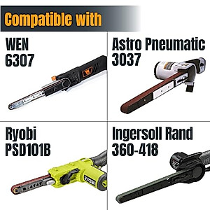 POWERTEC 1/2 x 18 Inch Sanding Belts, 10 each of 40/80/120/180/240 Grits, 50PK, Aluminum Oxide Belt Sander Sanding Belt Assortment for Air File Belt Sander, Woodworking, Metal Polishing (40182-1)