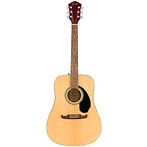 Fender FA-125 Dreadnought Guitar - Natural Bundle with Hard Case, Tuner, Strap, Strings, String Winder, Picks, and Austin Bazaar Instructional DVD