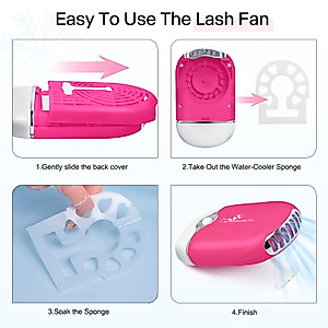Geisofu Mini Portable Lash Fans USB Rechargeable Bladeless Lash Fan Dryer for Eyelash Extensions Practical Brushes Eyelash Fan for Lashes Blower Dryer Eyelash Fan for Lash Extensions