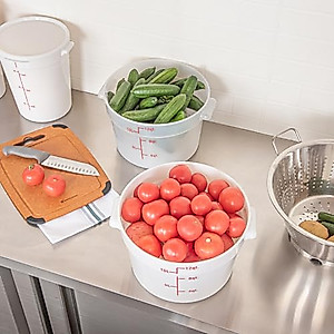 Restaurantware-Met Lux 12 Quart Food Storage Container, 1 White Storage Container - Lids Sold Separately, Red Volume Markers, Dishwashable Container, Side Handles, For Storing Foods