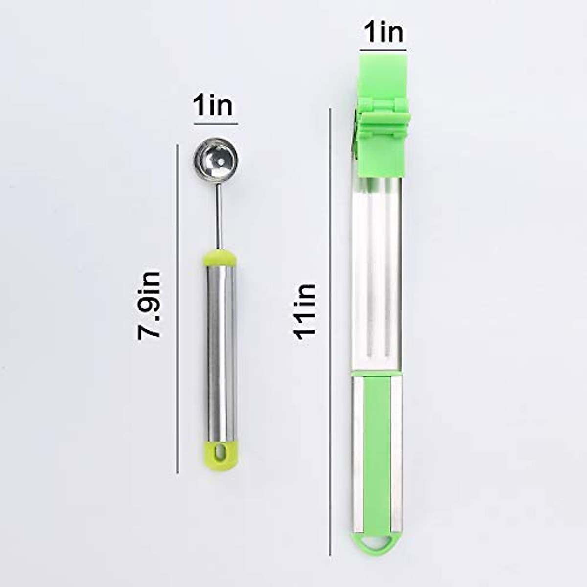 Watermelon Slicer Cutter - Stainless Steel Knife Corer Fruit Vegetable Tools Kitchen Gadgets with Melon Baller Scoop Extra