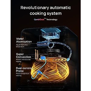 Dreo ChefMaker Combi Fryer, Cook like a pro with just the press of a button, Smart Air Fryer Cooker with Cook probe, Water Atomizer, 3 professional cooking modes, 6 QT