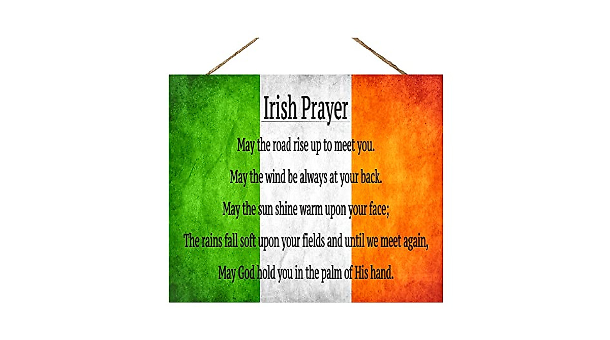 Irish Prayer Wooden Sign - May the Road Rise Up to Meet You | Celtic Decor