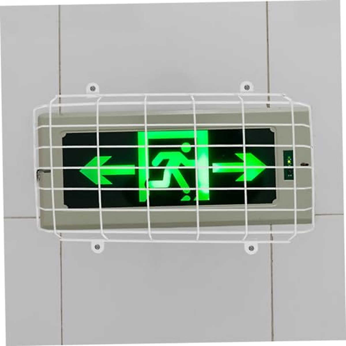 SEWOART 2pcs School Evacuation Sign Exit Sign Wall Covers Exit Sign Wire Guard Emergency Light Damage Stopper Exit Sign Cage Guard Exit Light Protector Emergency Light Protector White Iron