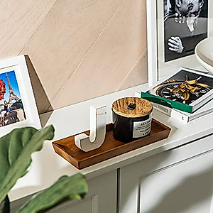 Jo Lavie Sink Wood Vanity Tray - Modern Bathroom Decor for Restroom, Dressers, Countertop - Versatile House and Apartment Decoration - 12" x 5" x 1"