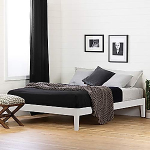 South Shore Vito Platform Bed-Full-White