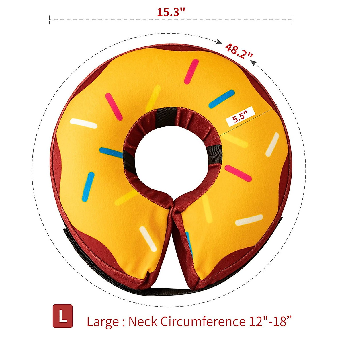 Protective Inflatable Collar for Dogs and Cats - Soft Recovery Pet Cone, E-Collar Does not Impede Vision Orange L