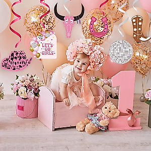 Western Cowgirl Party Decorations, 30pcs Pink Cowgirl Birthday Party Decor Supplies Hanging Swirls Foil,Let's Go Girls Western Disco Party Supplies for Last Rodeo Bachelorette Party, Baby Shower