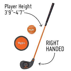 PGA TOUR Tee-Up 3-Piece Set, Medium, Orange, Right Handed, Use for Indoor and Outdoor Practice, Junior Golf Training Set, Training Clubs