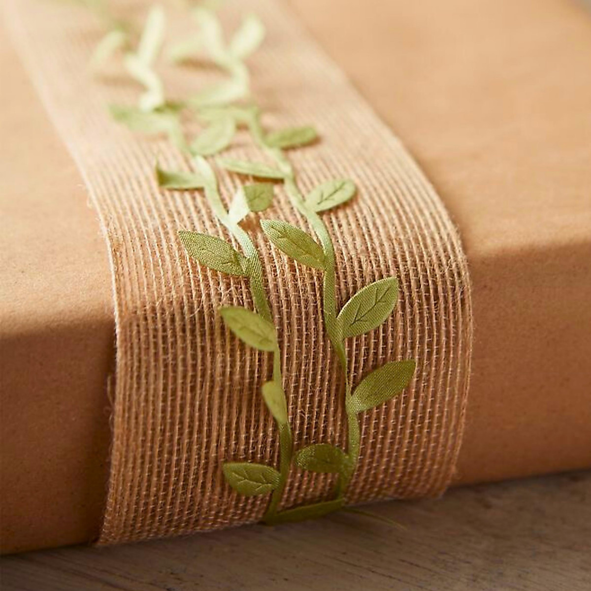 Killer's Instinct Outdoors Leaf Ribbon 20 Yard Fabric Ribbons Roll Green Leaf Ribbon 1" Width Artificial Olive Leaf Trim Ribbon or Gift Wrapping Craft DIY
