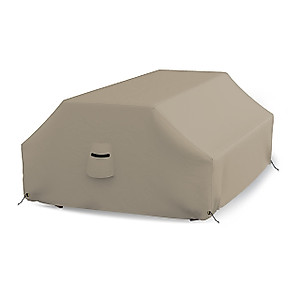 Covers & all Picnic Table Cover, 12 Oz Waterproof UV & Weather Resistant Protector, Outdoor Patio Table Bench Outside Furniture Cover with Air Vents & Drawstrings (72”L x 57”W x 30”H, Beige)
