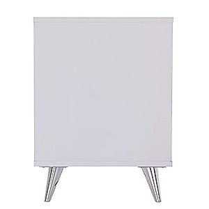 Southern Enterprises Oren Bedside Table w/Drawers Nightstand, White