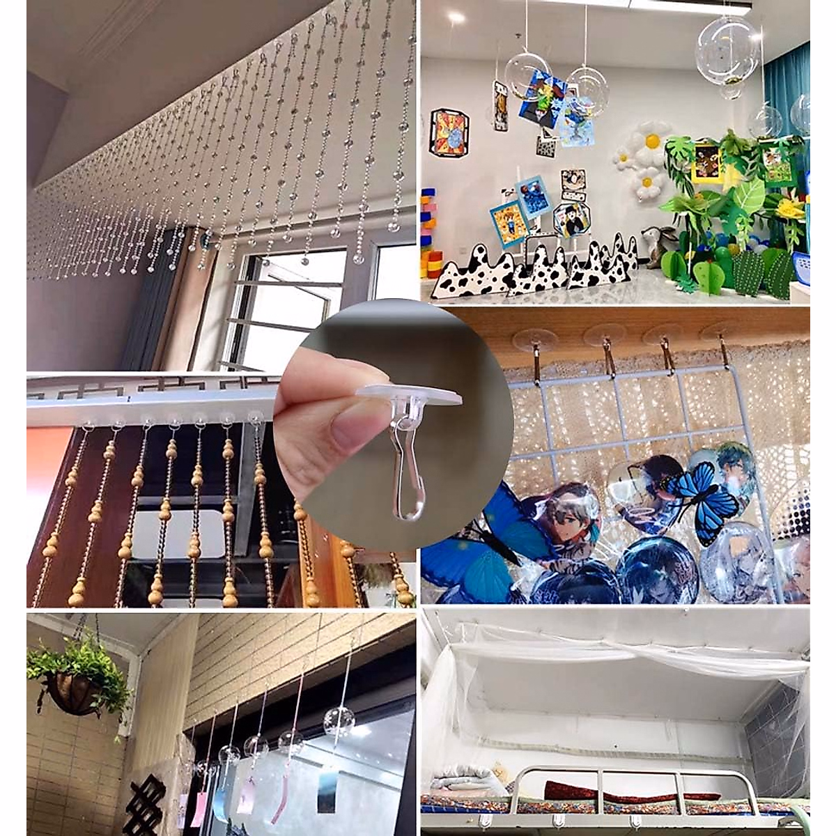 UtySty 40 Pack Self Adhesive Wall Hook Sticky Ceiling Hooks Small Disc Sticker Hanger for Christmas Festival Wedding Decorations Baloon Storage Display 2cm/0.78”