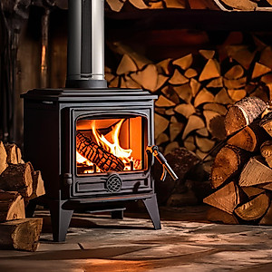 DuraVent DuraPlus 36 x 6 Inch Galvanized Stainless Steel Triple Wall Wood Burning Stove Pipe Connector for Ventilation with Twist Lock, Silver