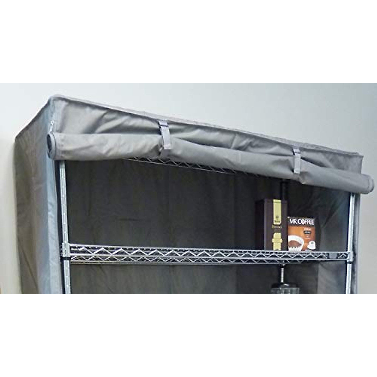 Formosa Covers | The Original Storage Shelving Unit Cover, Keep Garage, Closet, Medical Office, Kitchen, Yard Neat | Wire Steel Metal Shelf Accessories Fits Racks 36" W x 18 D x 72 H (Cover Only Grey)