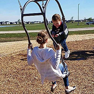 Swing Set Brackets, MDAIRC Heavy Duty Swing Hangers for Wooden Sets Playground Porch Indoor Outdoor & Hanging with Snap Hooks (2 Pack Black Swing Hook)