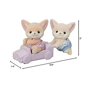 Calico Critters Fennec Fox Twins, Set of 2 Collectible Doll Figures