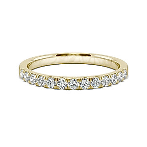14K Yellow Gold Forever One 1.8mm Round Moissanite Wedding Band-size 8.75 0.29cttw DEW by Charles & Colvard