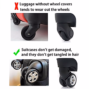 New Luggage Protection Covers, 8Pcs Luggage Compartment Wheel Protection Cover, Shock-proof Carry on Luggage Wheels Cover, Luggage Wheels Silent Protection Cover (8Pcs Orange)