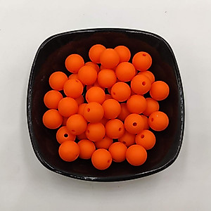 50pcs Orange Peel Color Silicone Round Beads Sensory 15mm Silicone Pearl Bead Bulk Mom Necklace DIY Jewelry Making DecorationQ